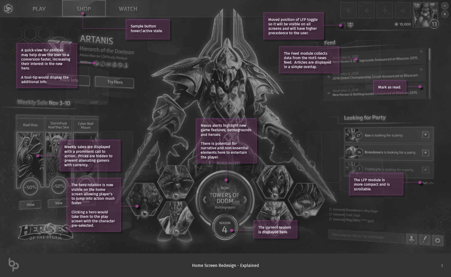 Heroes of the Storm UI Redesign – Brandon Pirruccello's Art Portfolio